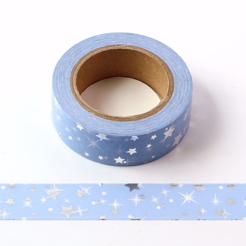star-foil-washi-tape-blue. Custom and stock washi tape manufacturer ...