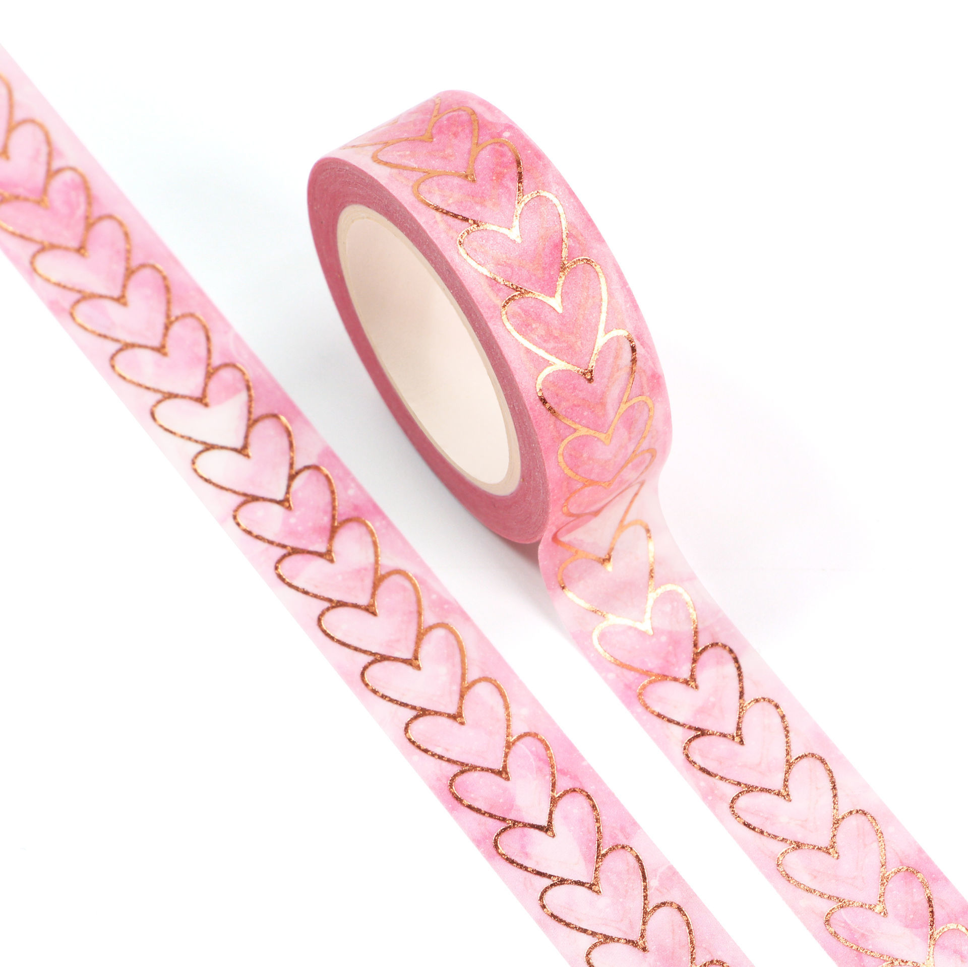 15mm x 10m Gold Foil CMYK Heart To Heart Washi Tape. Custom and stock ...